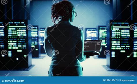 Worker Runs Code In Data Center Stock Video Video Of Databases Software 289410347