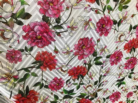Peony Print On Clipped Semi Sheer Devorè Fabric Muse