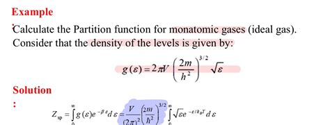 Solved Examplecalculate The Partition Function For Monatomic