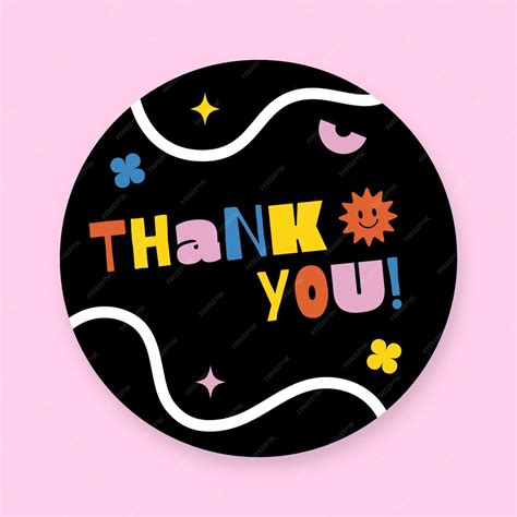 Спасибо за дизайн шаблона наклейки Бесплатно векторы