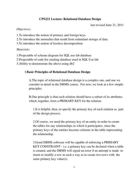 Relational Database Design