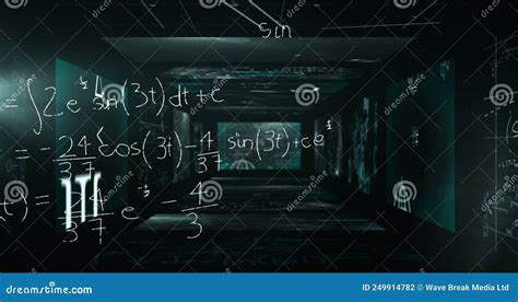 Animation Of Mathematical Equations Over Black Background Stock Footage Video Of People