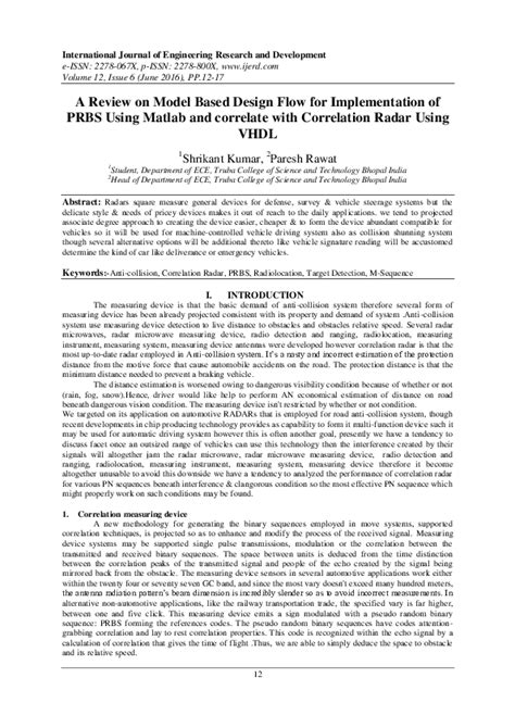 Pdf A Review On Model Based Design Flow For Implementation Of Prbs Using Matlab And Correlate