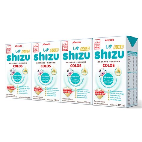 Sữa Bột Pha Sẵn Aiwado Shizu Colos Gold 110ml Lốc 4 Hộp