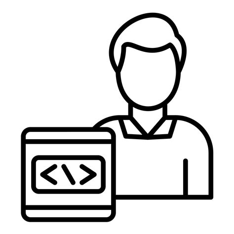 Developer Male Line Icon Vector Art At Vecteezy