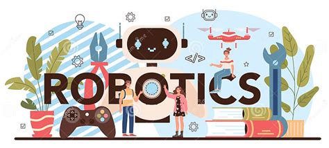 Robotics Typographic Header Robotic Engineering And Constructing Stock