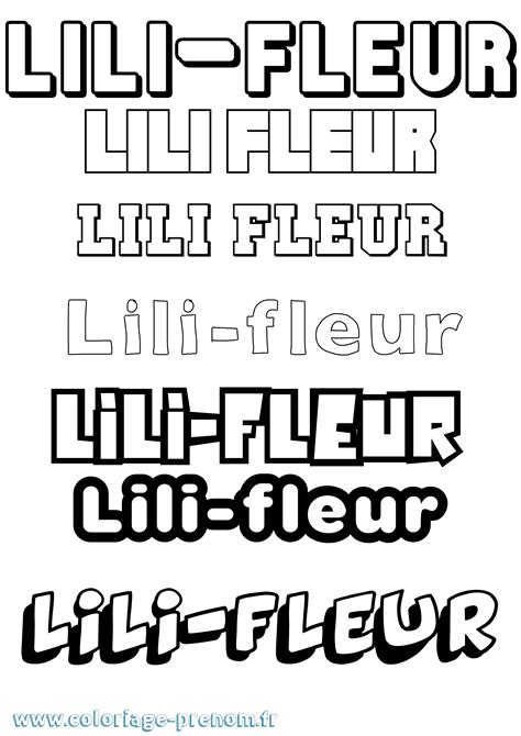 Coloriage Du Prénom Lili Fleur à Imprimer Ou Télécharger Facilement