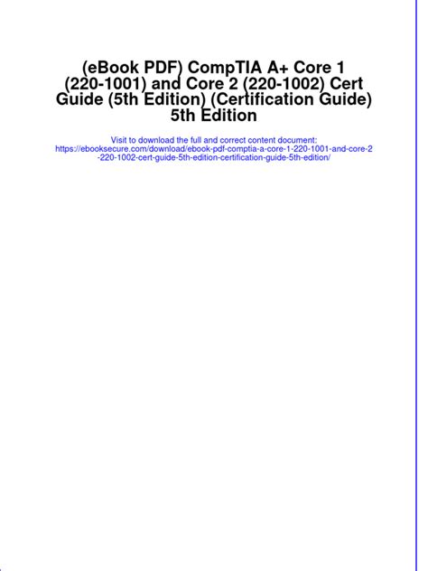 Ebook Pdf Comptia A Core 1 220 1001 And Core 2 220 1002 Cert Guide 5th