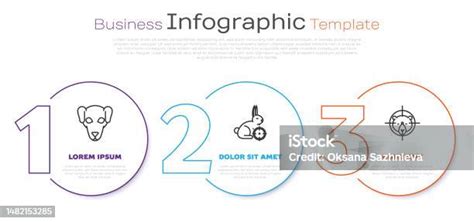 세트 라인 사냥개 십자선이 있는 토끼 사냥 십자선이 있는 곰 사냥 비즈니스 인포그래픽 템플릿입니다 벡터 개에 대한 스톡 벡터 아트 및 기타 이미지 Istock