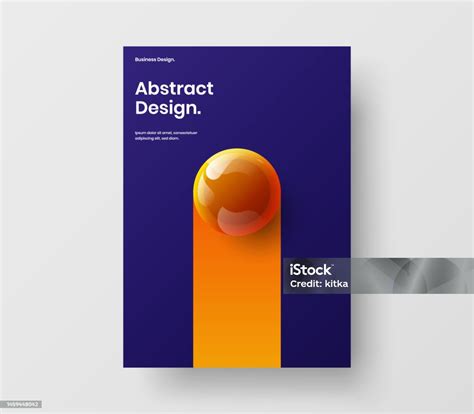 간단한 카탈로그 커버 A4 디자인 벡터 템플릿입니다 여러 가지 빛깔의 3d 구체 포스터 그림입니다 개념에 대한 스톡 벡터 아트 및 기타 이미지 Istock