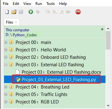 Project External LED Flashing Raspberry Pi Pico Learning Kit Documentation