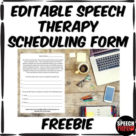 Editable Speech Therapy Scheduling Form Slp Organization Freebie