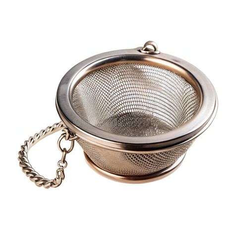 Vintage Tea Strainer On White Background Stock Illustration