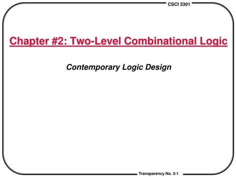 Ppt Chapter 2 Two Level Combinational Logic Contemporary Logic