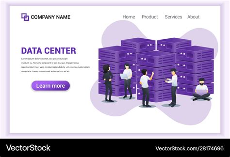 Modern Flat Design Concept Data Center Royalty Free Vector