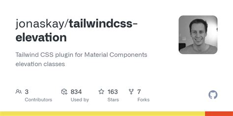 Github Jonaskaytailwindcss Elevation Tailwind Css Plugin For Material Components Elevation