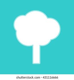 Large White Outline Tree Symbol On Stock Vector Royalty Free 2137900709 Shutterstock