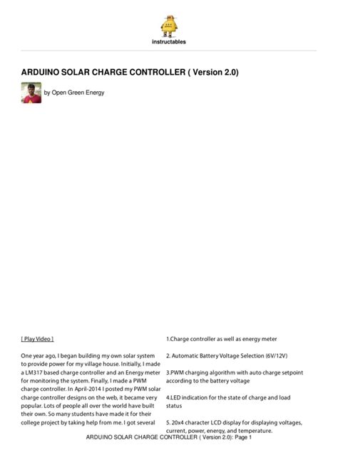 Arduino Solar Charge Controller Version 20 Instructables Pdf Arduino Analog To