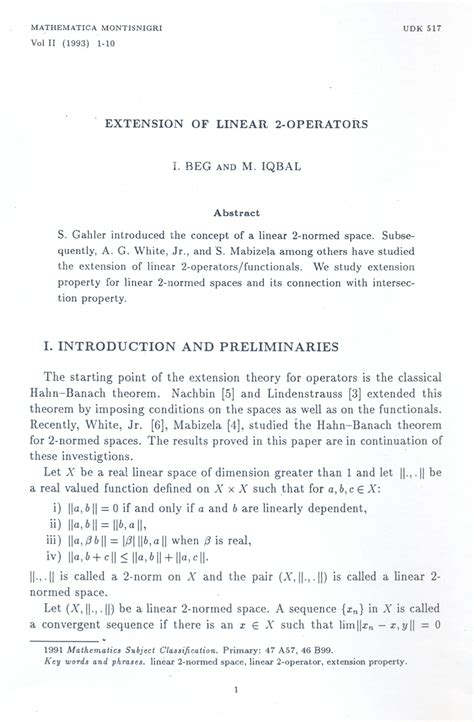 Pdf Extension Of Linear 2 Operators