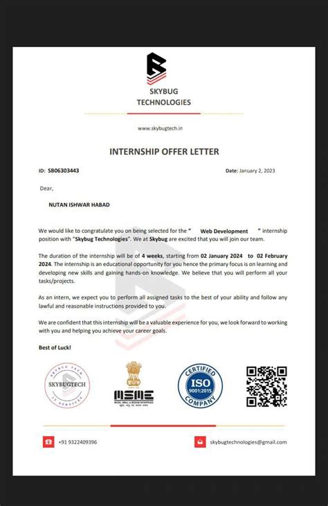 Nutan Habad On Linkedin Skybug Skybugtechnology Internship