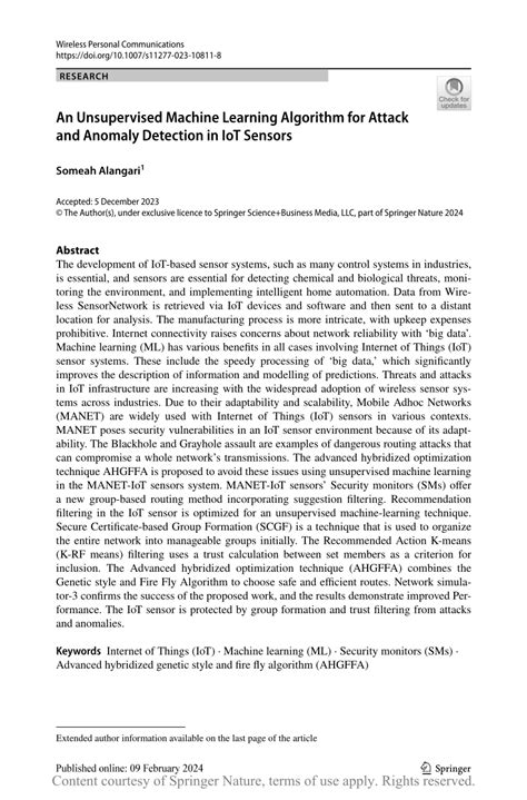 An Unsupervised Machine Learning Algorithm For Attack And Anomaly