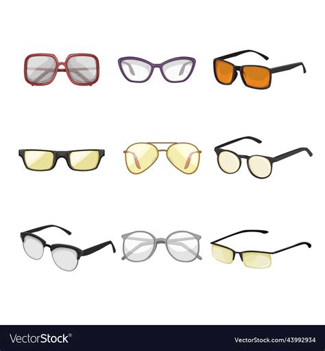 Computer Glasses Set Cartoon Royalty Free Vector Image