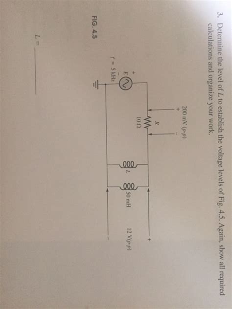 Solved Determine The Level L To Establish The Voltage Levels Chegg Com