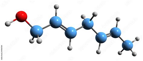 3d Image Of Viola Odorata Heptadiene Skeletal Formula Molecular