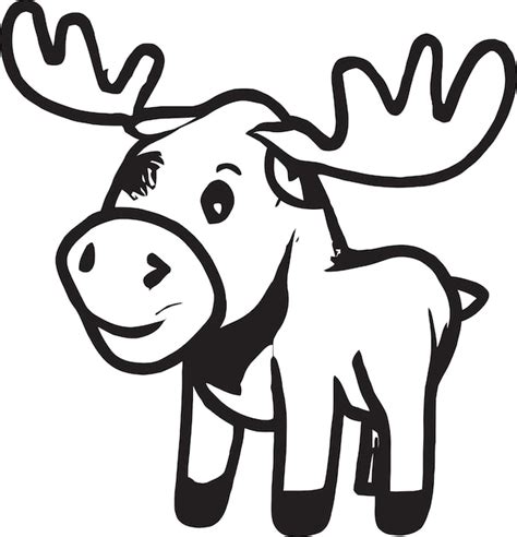 A Black And White Drawing Of A Moose Premium Ai Generated Vector