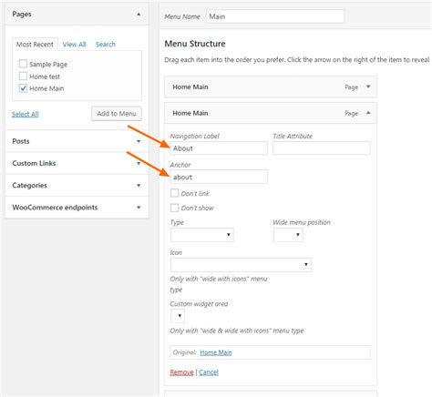How To Add Menu Anchors Help Center