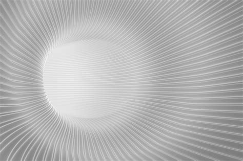 추상적 인 흰색 건축 배경 빛으로 이어지는 터널의 골판지 벽 운송 복도의 미래 지향적 인 디자인 3d 렌더링 0명에 대한 스톡 사진 및 기타 이미지 Istock