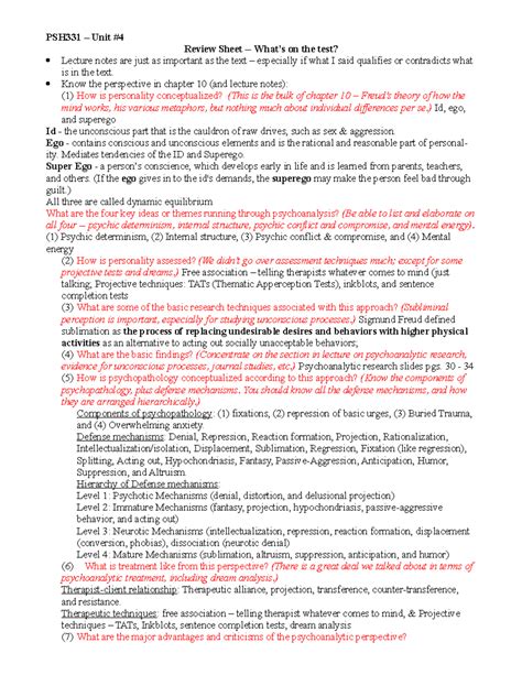 Test Review This Course Was Taught By Dr Brennan Jones A K A Dr B PSH Unit