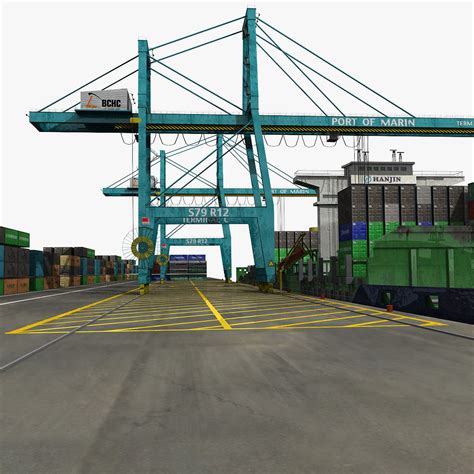 Sea Port Container Terminal Harbour 3d Model 149 Max Free3d