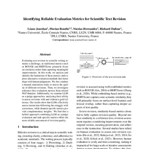 Identifying Reliable Evaluation Metrics For Scientific Text Revision Acl Anthology