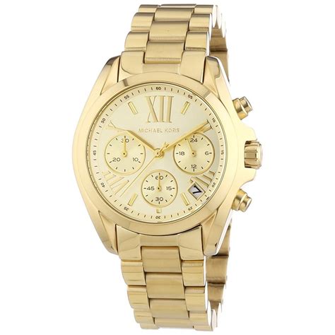 Michael Kors Womens Mk5798 Bradshaw Chronograph Gold Tone Stainless S