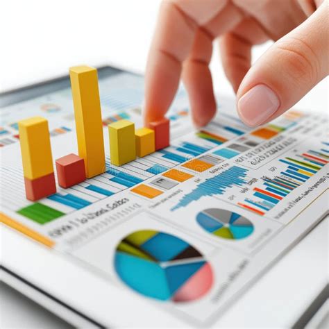 A Person Interacts With A Tablet Displaying A Detailed Chart
