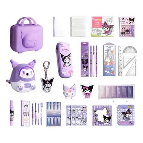 Kuromi Set De Accesorios Escolares Kawaii 40pz Regreso Clase Color Rosa
