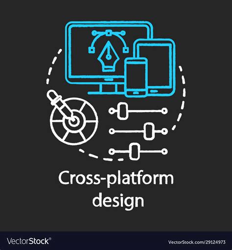 Cross Platform Design Chalk Concept Icon Vector Image
