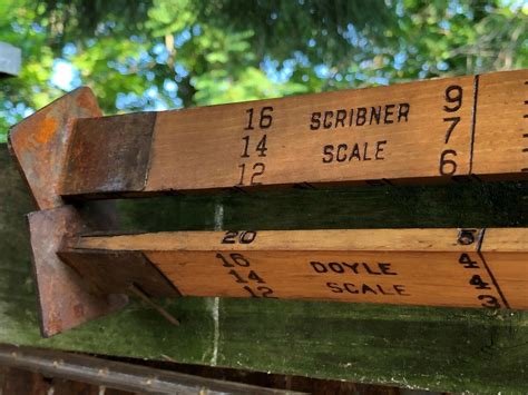 Antique Wood Lumber Logging Doyle Scribner Scale Ruler Brass Laminated Board Ft 2097837750