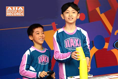 Fastest Sport Stacking Doubles Cycle Stack Performed Blindfolded Asia Book Of Records