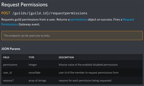 Suggestion Bot Gateway Endpoint To Request Permissions Discord