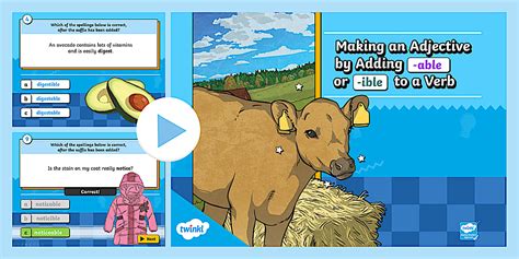 Ible And Able Suffix Quiz PowerPoint English