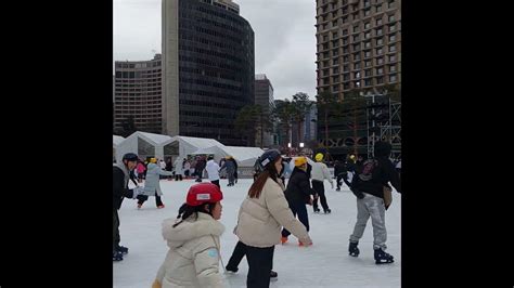 스케이트 ⛸️ 실력의 차이흰색점퍼의안전요원vs일반인서울광장스케이트장 Youtube