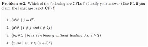 Solved Problem 3 Which Of The Following Are Cfls