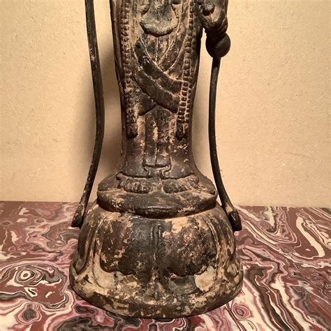 白鳳文化「古鉄・夢違観音菩薩立像」法隆寺・平城京・天平文化・鐵鋳・古鉄鍍金仏 メルカリ
