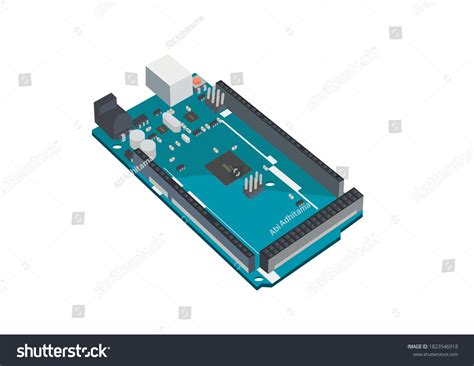 Arduino Mega Board Iot Microcontroller Stock Illustration 1823546918