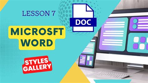Microsoft Word Lesson 7 Style Gallery Tutorial Microsoftwordtutorial Microsoft