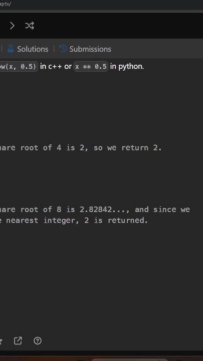leetcode 69 sqrt x shorts ytshorts coding pythonprogramming