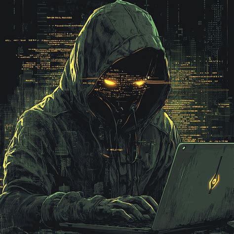 Hacker With Laptop Made Of Technological Dots And Lines Premium Ai Generated Image