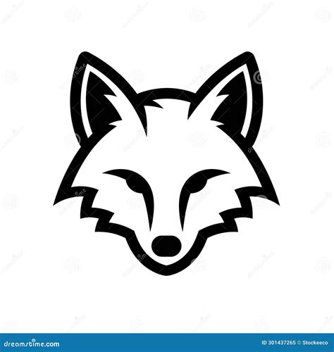 Minimalist Black And White Fox Head Vector Art Stock Illustration Illustration Of Shapes
